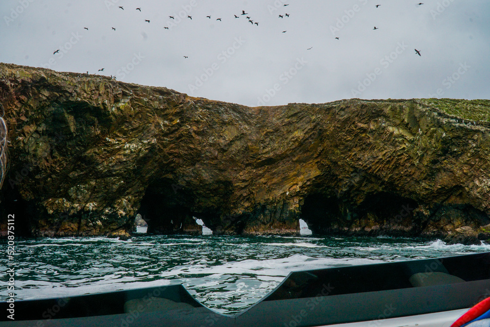 Amazing view of Ballestas islands, a national reserve in Pisco Bay ...