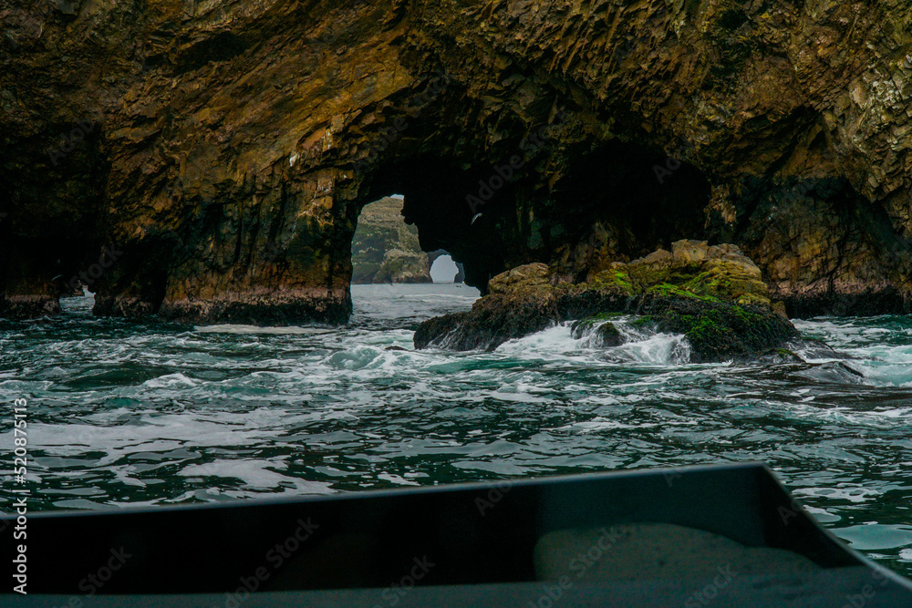 Amazing view of Ballestas islands, a national reserve in Pisco Bay ...