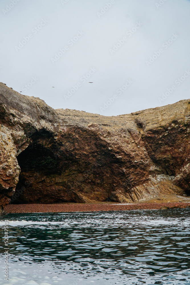 Amazing view of Ballestas islands, a national reserve in Pisco Bay ...