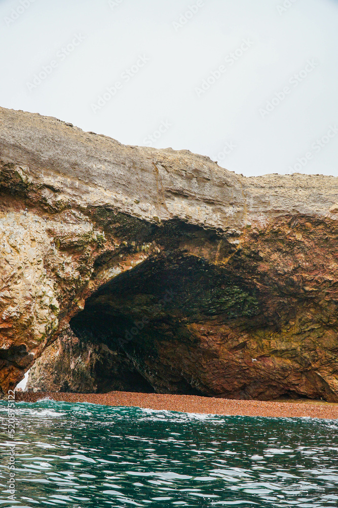 Amazing view of Ballestas islands, a national reserve in Pisco Bay ...