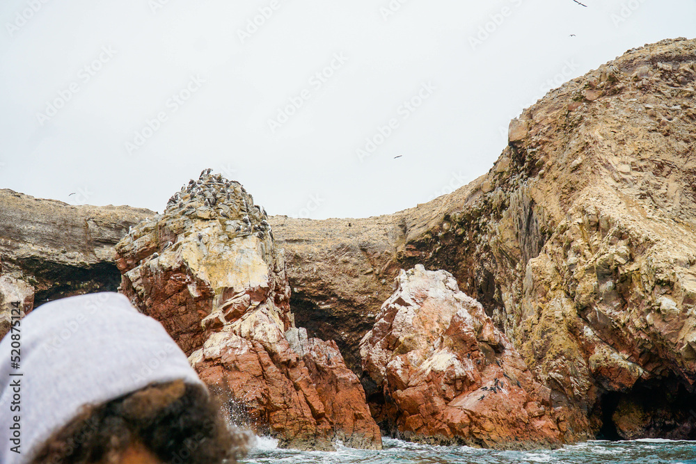 Amazing view of Ballestas islands, a national reserve in Pisco Bay ...