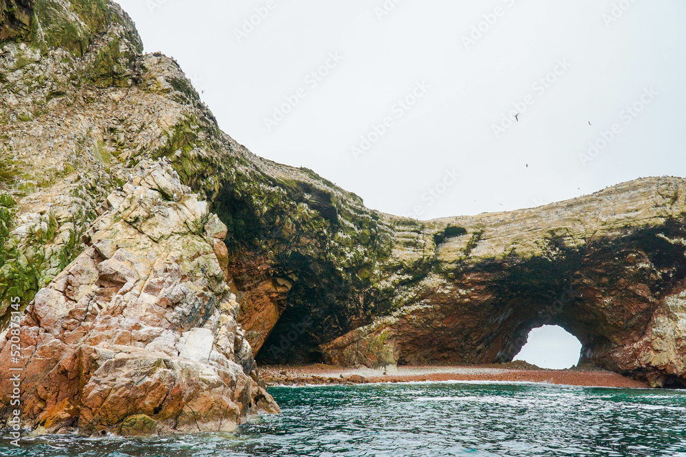 Amazing view of Ballestas islands, a national reserve in Pisco Bay ...