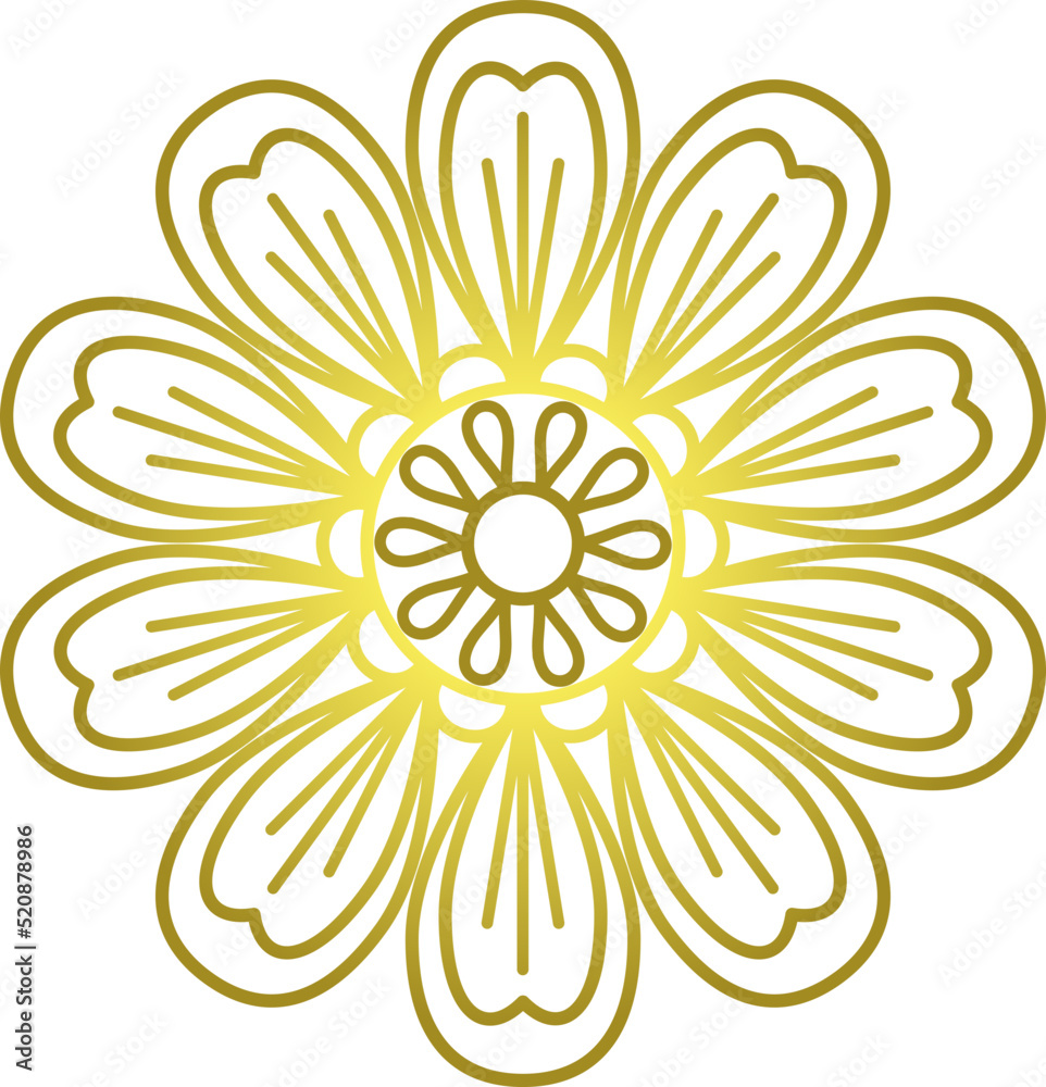 Gold floral leaves SVG clipart Stock Vector | Adobe Stock