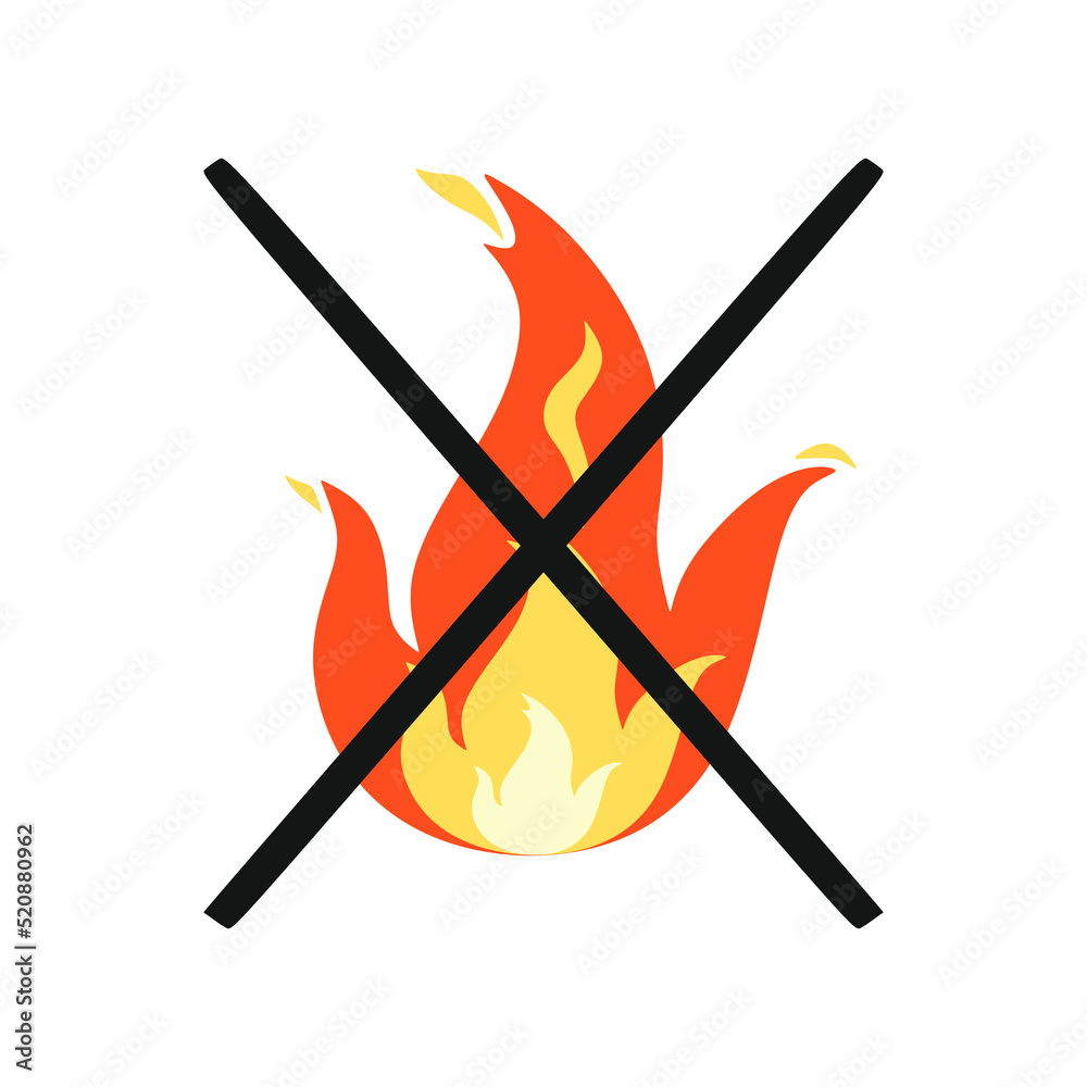 Fire resistance icon vector. fire is prohibited illustration ...