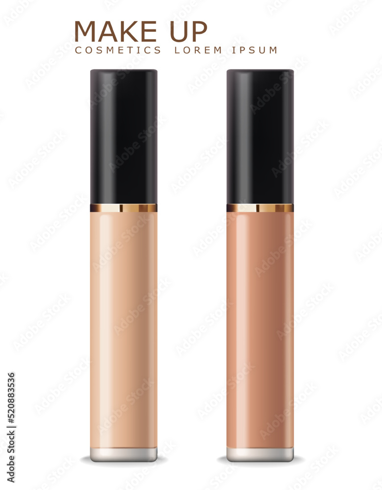 Realistic concealer bottle, makeup cosmetics, concealer of face skin ...