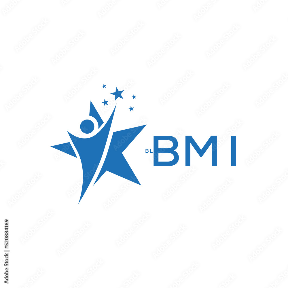 BMI technically letter logo design with white background in illustrator ...