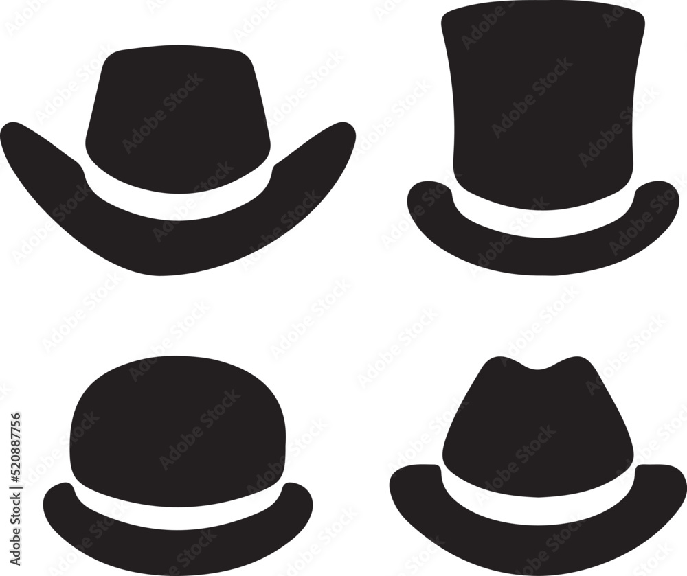 Sombreros silueta, diferentes sombreros, sombreros clásicos, dibujo de ... Sombreros silueta, diferentes sombreros, sombreros clásicos, dibujo de ...