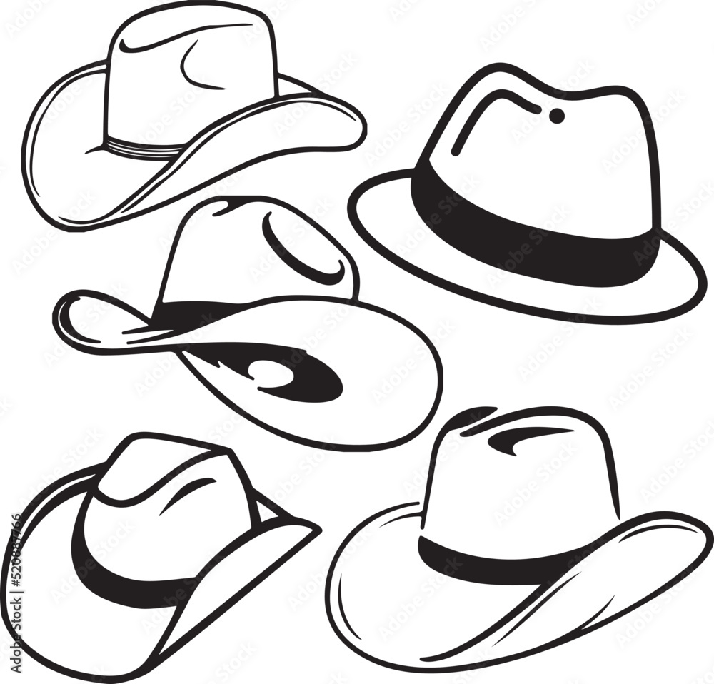 Sombreros silueta, diferentes sombreros, sombreros clásicos, dibujo de ... Sombreros silueta, diferentes sombreros, sombreros clásicos, dibujo de ...