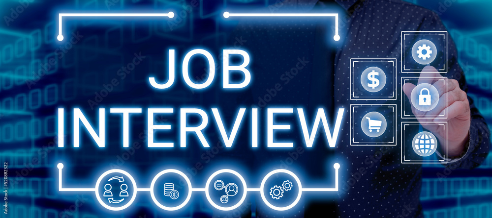 Text showing inspiration Job Interview. Concept meaning Assessment ...