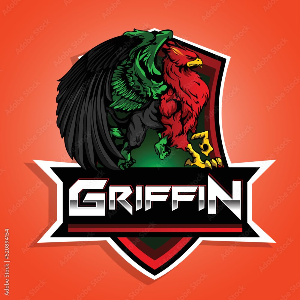 Griffin mascot logo design and Illustration Stock Vector | Adobe Stock