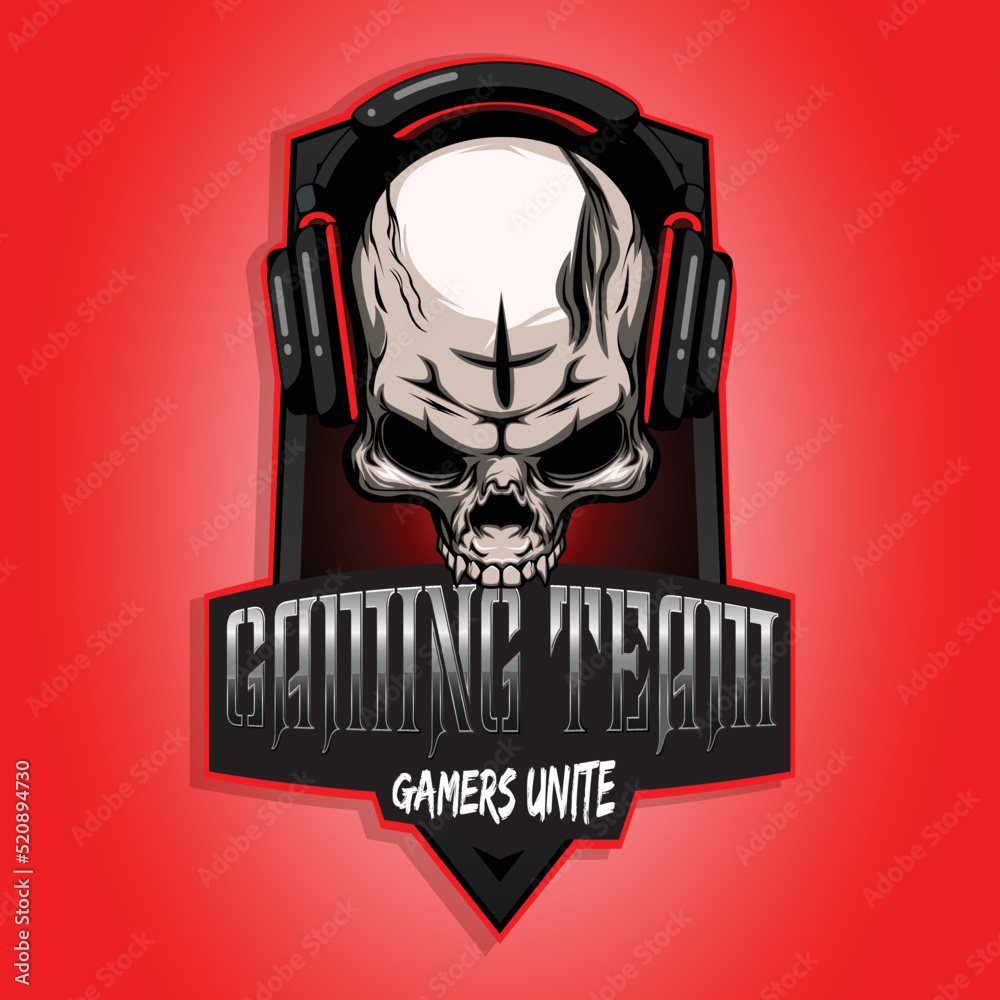 Skull gaming mascot logo Stock Vector | Adobe Stock