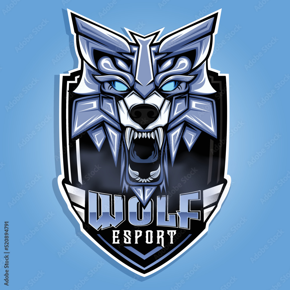 Wolf esport gaming mascot logo vector design Stock Vector | Adobe Stock