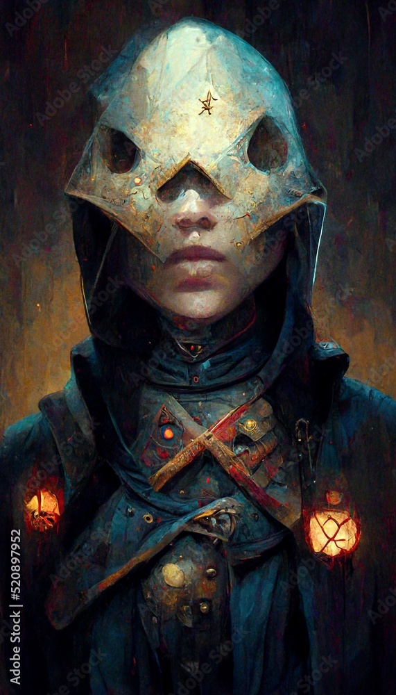 Gothic horror dark scene with an alien. Artistic abstract gothic. The ...