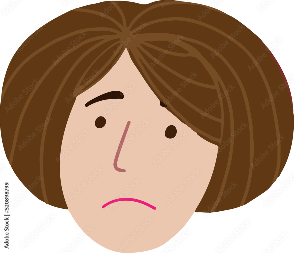 Sad girl icon for avatar and social networks vector illustration Stock ...