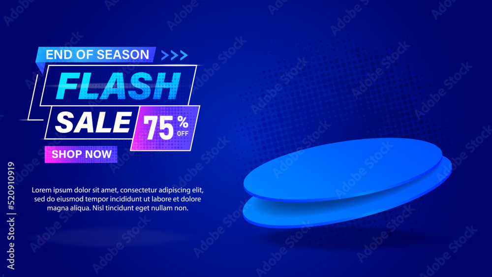 Vector Shopping day poster or banner with product podium scene and ...