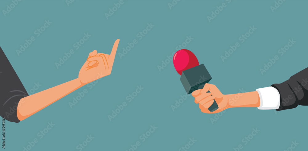 Hand Showing an Obscene Gesture to a Reporter Vector Cartoon ...