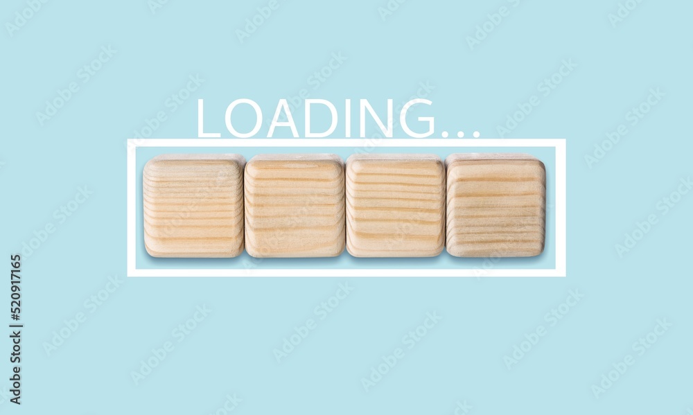 2023 New Year Loading concept. Loading bar with wooden blocks Stock ...