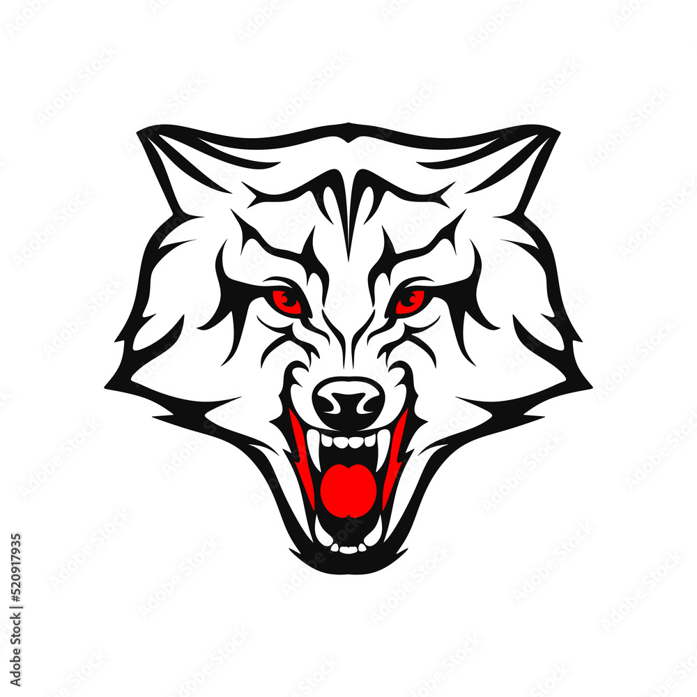 Wolf logo vector illustration. Wolf emblem. Angry wolf logo on white ...