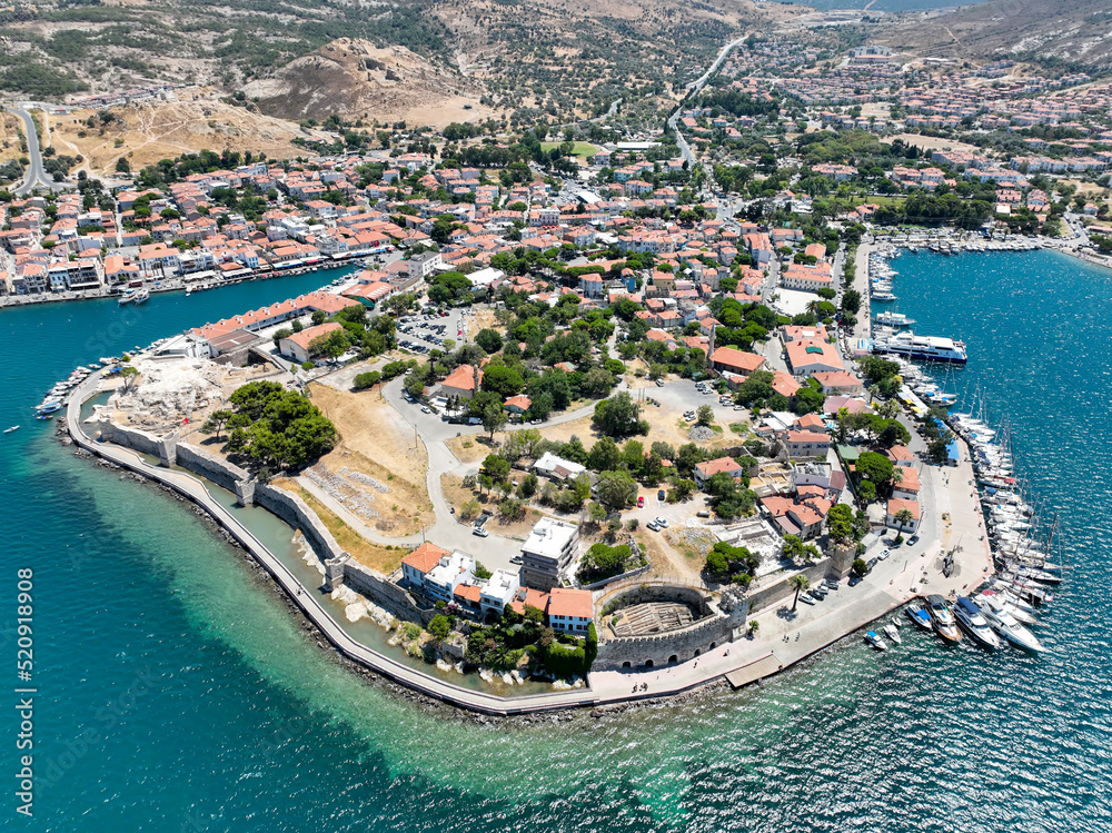 Aerial Photos of Foca village located in western Turkey, Izmir Stock ...