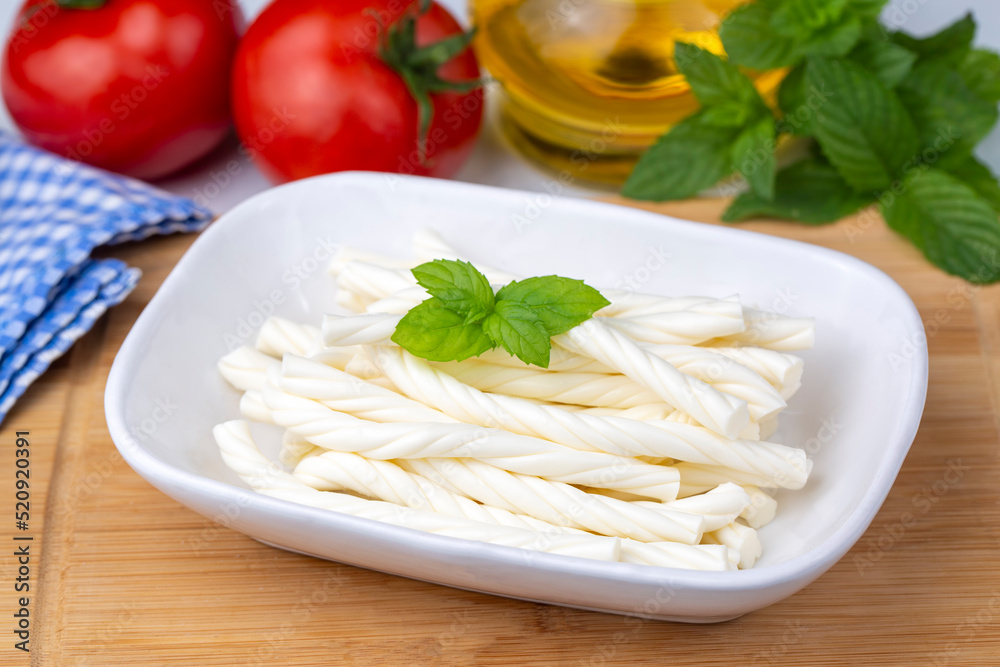 Turkish cheese varieties; auger cheese (Turkish name; burgu peynir ...