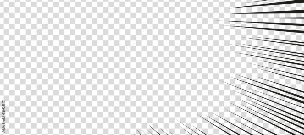 Manga comic effect on transparent background. Motion radial lines for ...