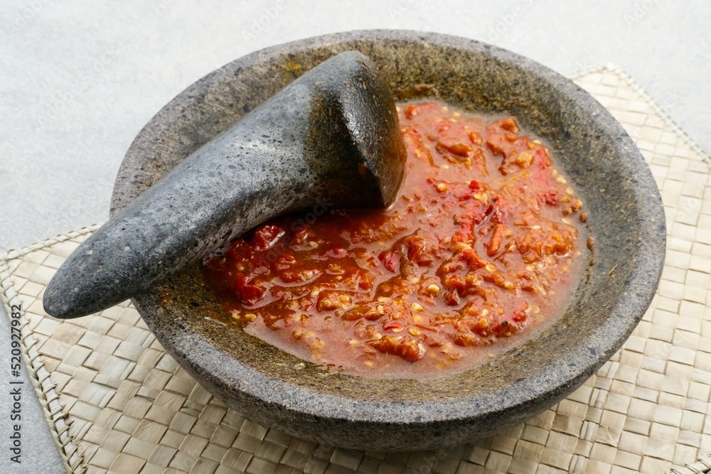 Sambel or Sambal Terasi is traditional food which is popular in ...