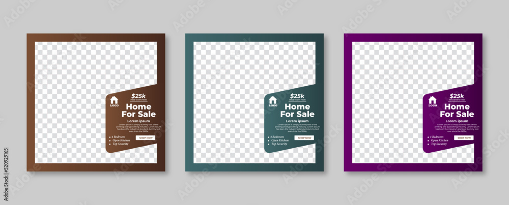 Set of Editable minimal square social media banner template. Suitable ...