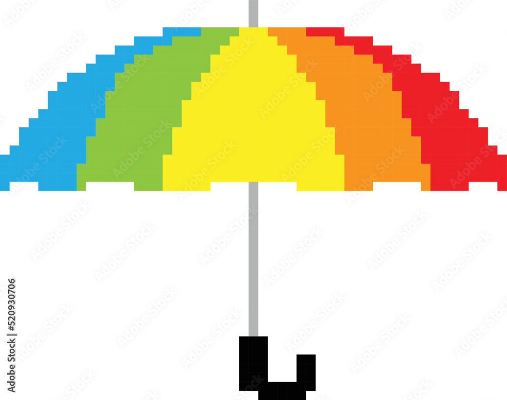 umbrella pixel art vector illustration. Stock Vector | Adobe Stock