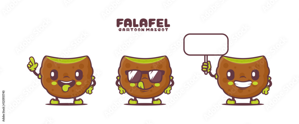 Falafel ball cartoon mascot. middle eastern food vector illustration ...