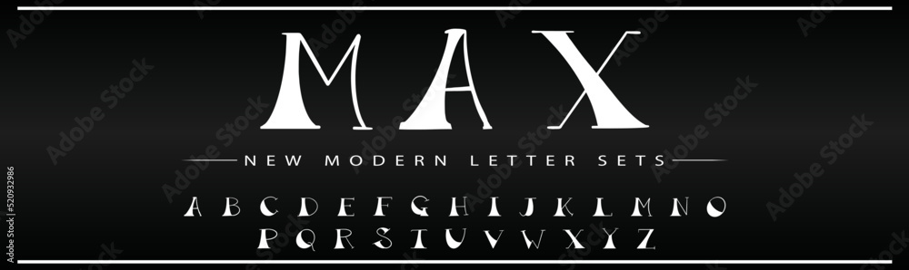 MAX Elegant alphabet letters font and number. Classic Lettering Minimal ...