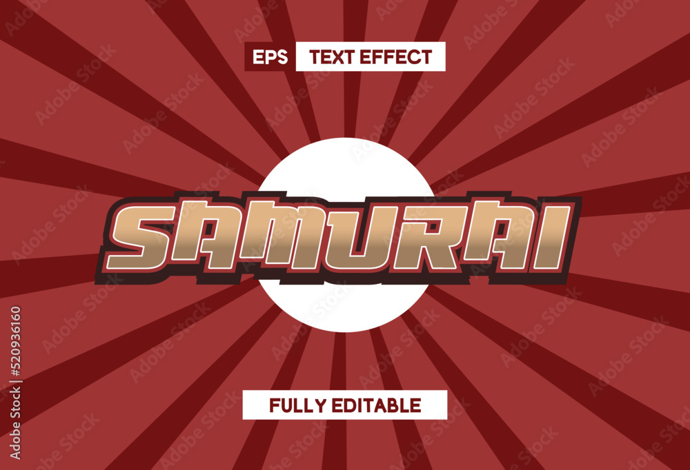 Samurai text effect Stock Vector | Adobe Stock