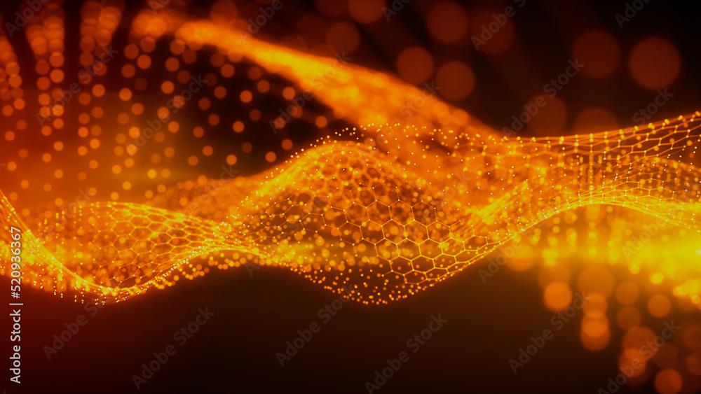 Abstract Science Technology background. Orange, Medical or Healthcare ...