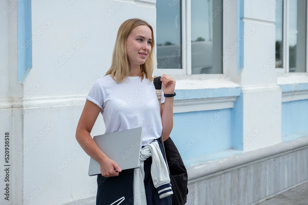 Back to school. back to college,Girl student near college,university ...