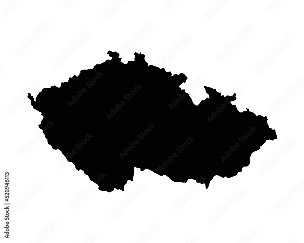 Czech Republic Map. Czechia Country Map. Bohemia Black and White ...
