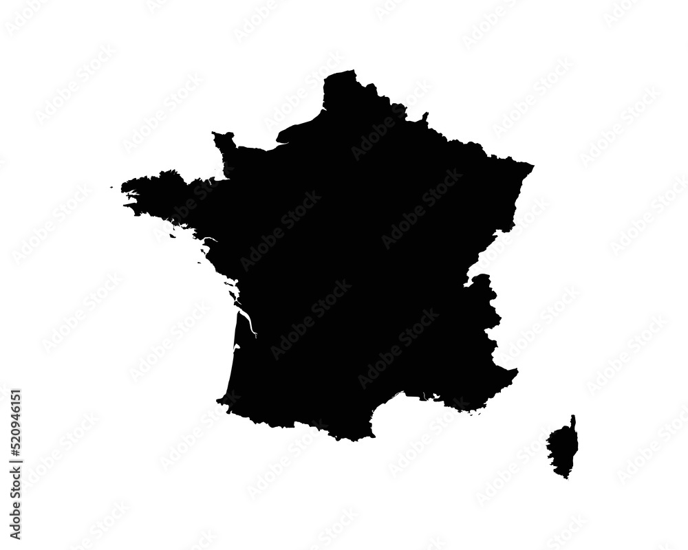 France Map. French Country Map. Française Black and White National ...