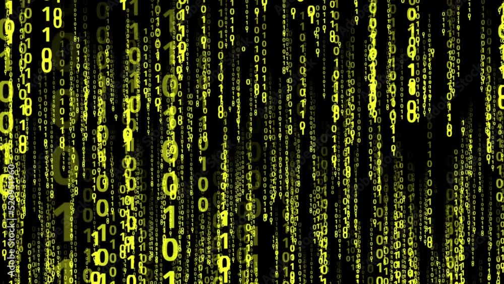 Technology video, Binary Code Matrix Rain Effect Background With ...
