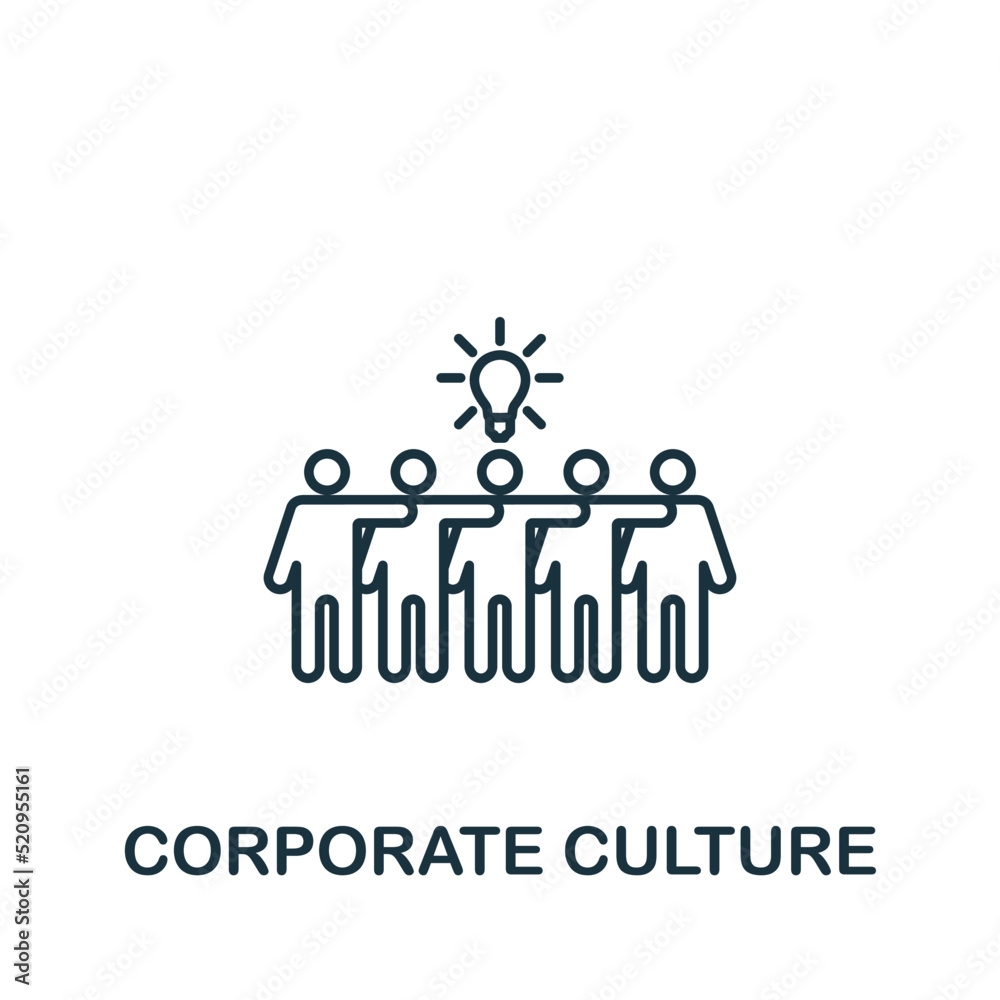 Corporate Culture icon. Monochrome simple Business Management icon for ... Corporate Culture icon. Monochrome simple Business Management icon for ...