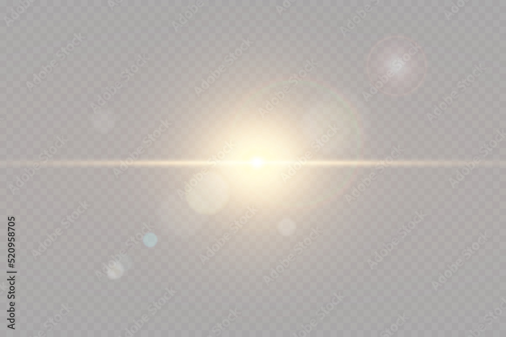 Vector transparent sun light with special glare light effect. Sun glare ...