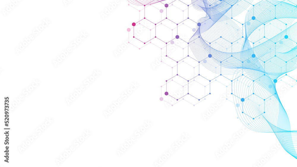 Molecular Structure Background Science Template Wallpaper Or Banner With A Dna Molecules