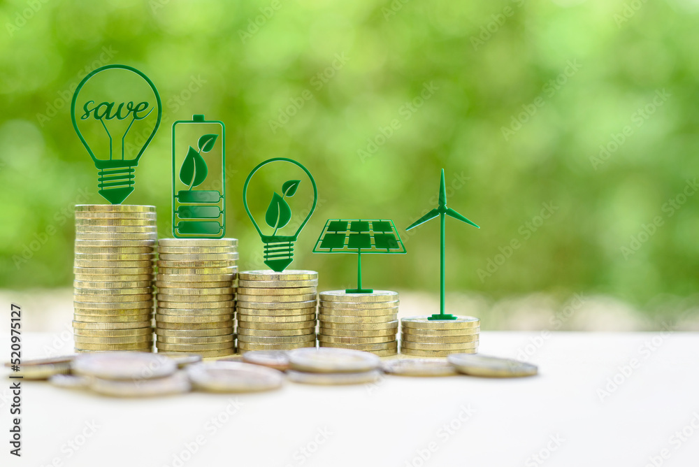 Alternative or renewable energy financing program, financial concept ...