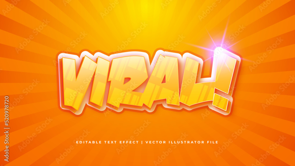 Editable viral text style effect - Viral with orange yellow gradient ...