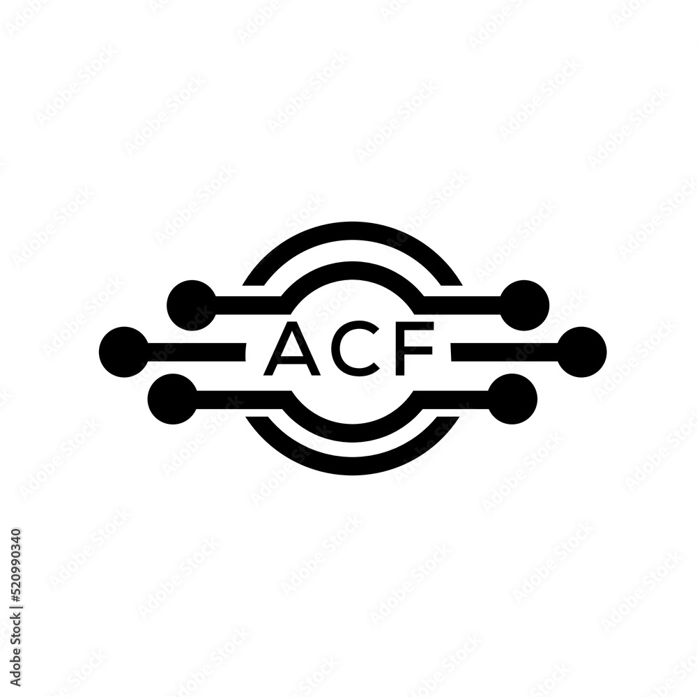 ACF letter logo. ACF best white background vector image. ACF Monogram ...