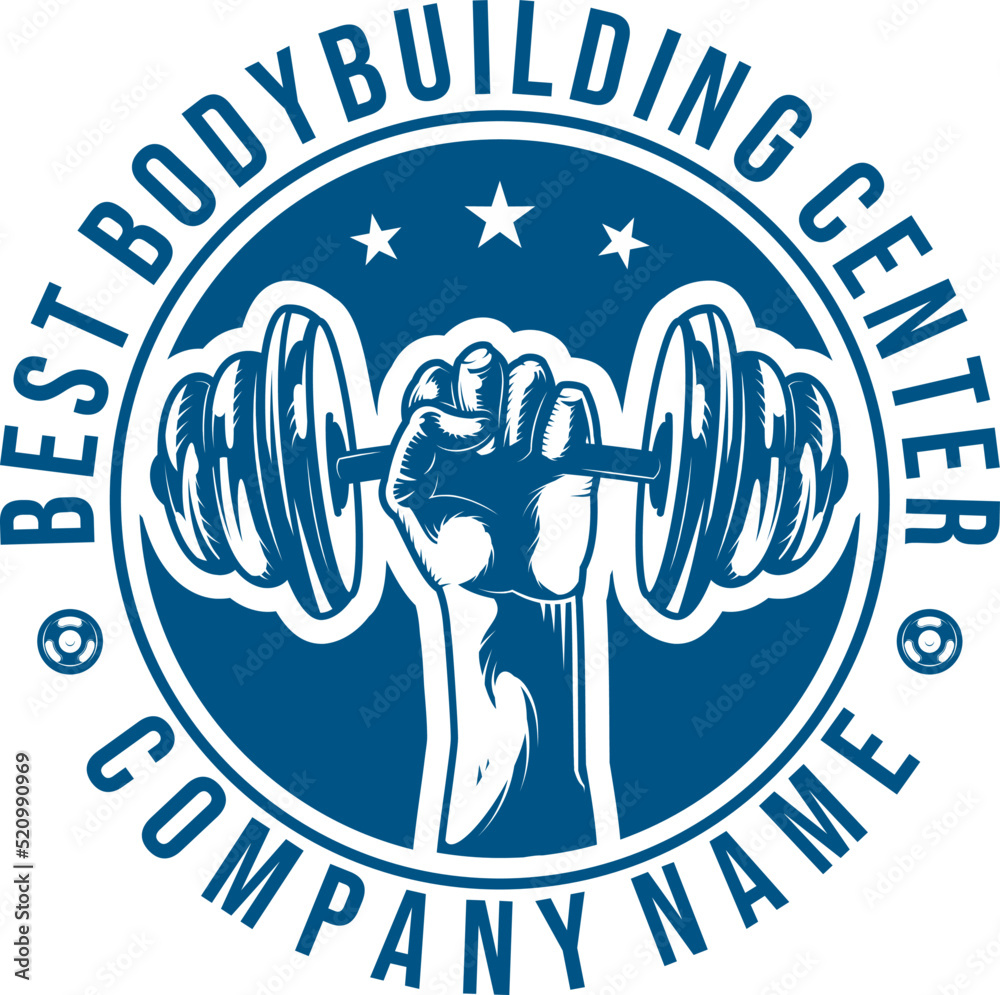 Sports center logo illustration, gym, muscle vector design Stock Vector ...