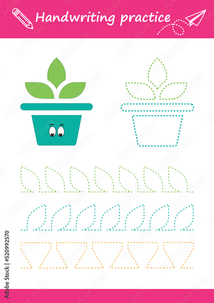 Trace line worksheet for kids. Basic writing. Working pages for ...