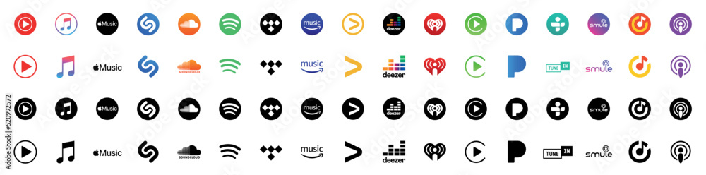 Apple music, spotify, youtube music, soundcloud, deezer, tidal, amazon ...