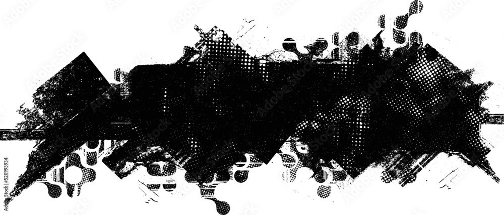 Glitch distorted geometric shape . Noise destroyed logo . Trendy defect ...