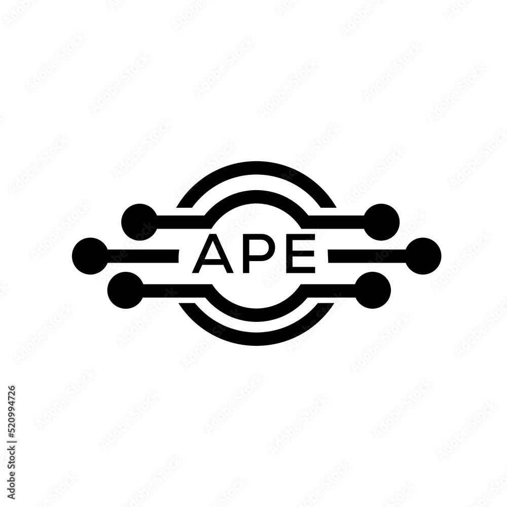 APE letter logo. APE best white background vector image. APE Monogram ...