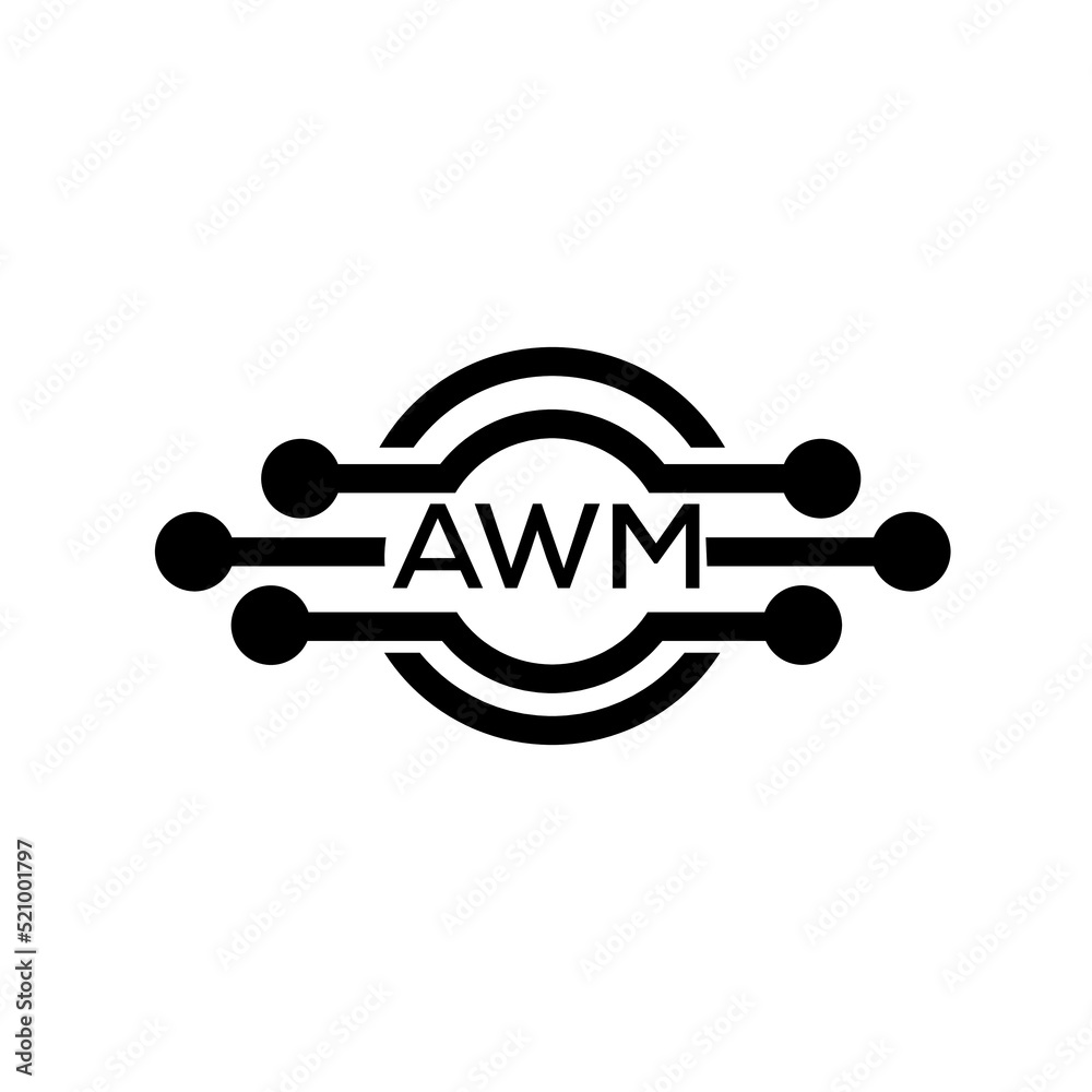 AWM letter logo. AWM best white background vector image. AWM Monogram ...