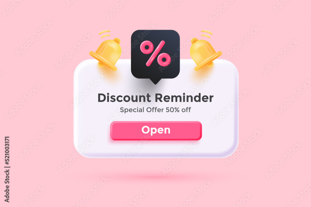 Notification or message about a gift coupon for the purchase or ...