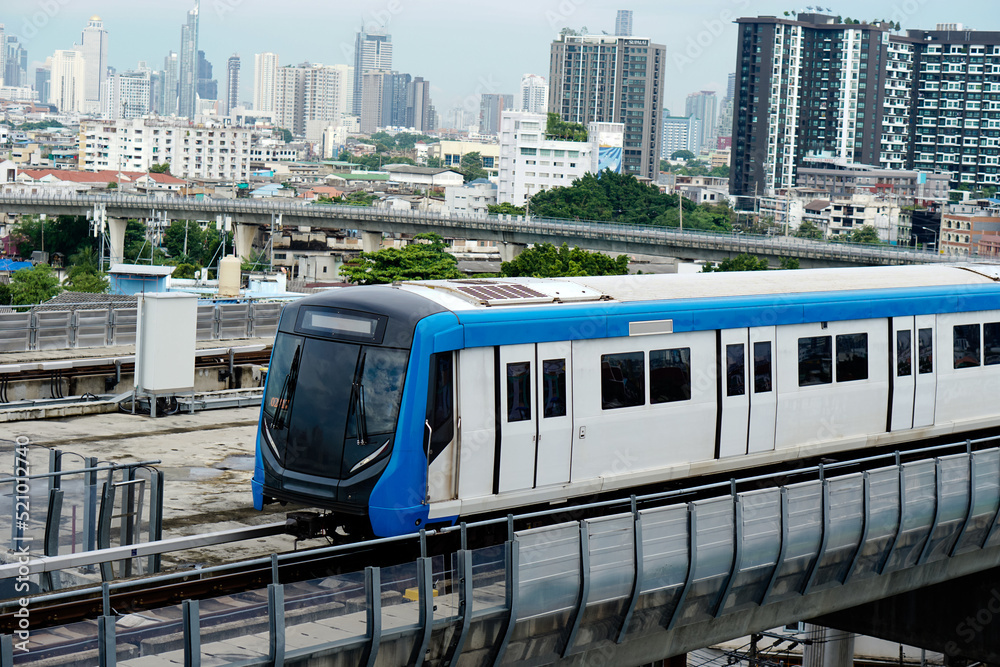 Bangkok, Thailand - August 4th, 2022 : MRT Sky Train in city with ...